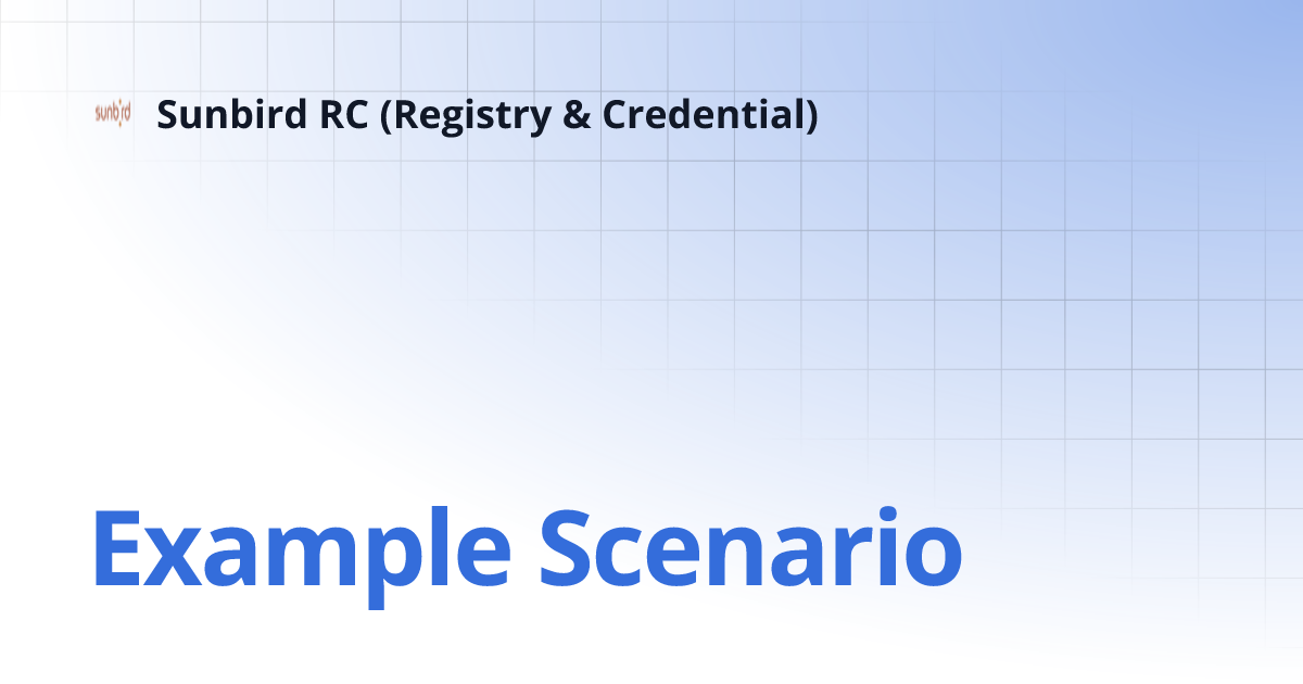 Example Scenario | Sunbird RC (Registry & Credential)